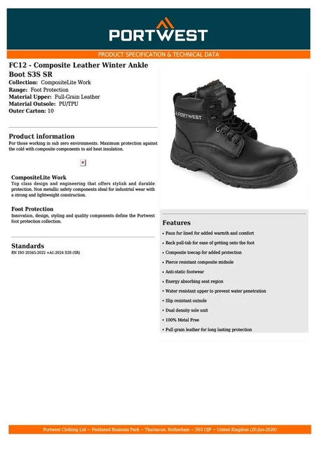 MENS LEATHER ANKLE Safety Boots Lace Up Composite Toe Cap Work Boots ...