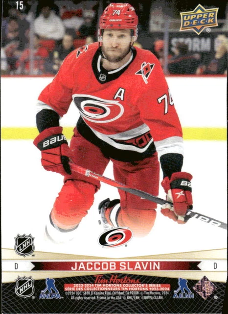 2023-24 UD TIM Hortons Greatest Duos #15 Brent Burns/Jacob Slavin ...