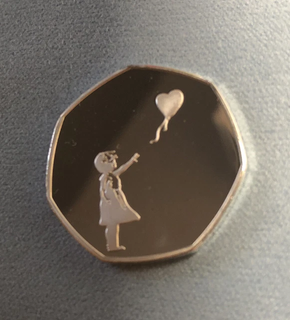 50P SHAPE COMEMORATIVE silver plated Coin. Banksy. £2.99 - PicClick UK