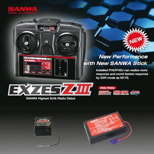 COPY OF 101A33171A Sanwa Exzes ZZ III Remote Control 2.4Ghz with RX493i ...