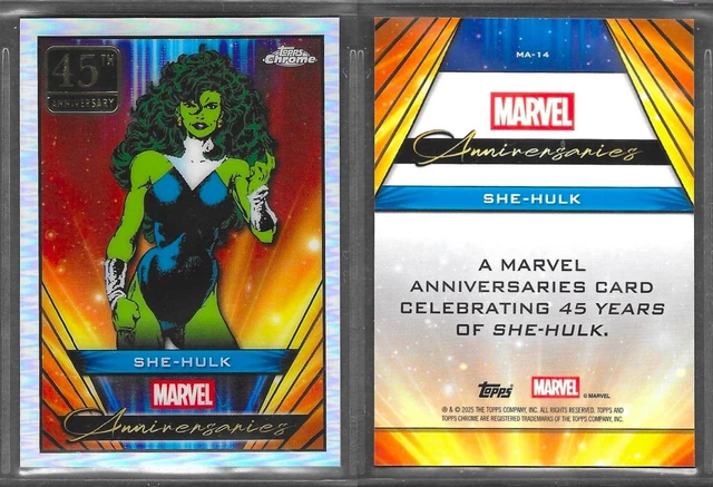 TOPPS CHROME MARVEL 2025 #MA-14 She-Hulk 45th Anniversary Refractor ...