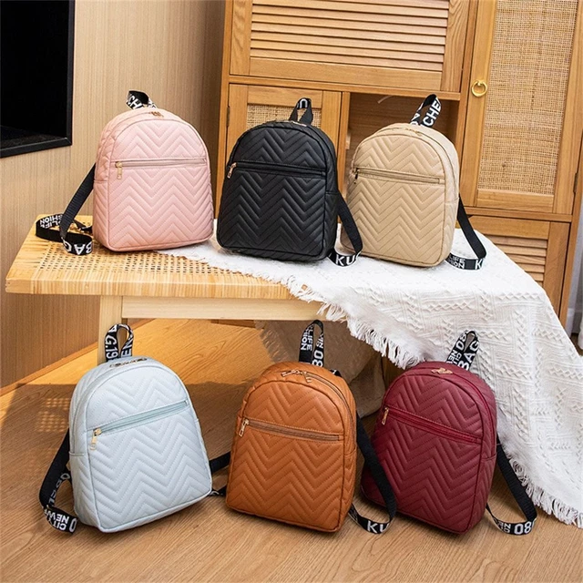PU LEATHER SHOULDER Bags Multi-function Student School Bags Women Girls ...