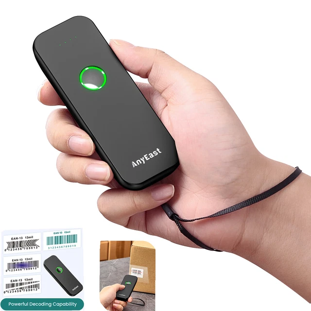 MINI 2D WIRELESS Barcode Scanner 3-in-1 Bluetooth & 2.4G & USB 1D QR ...