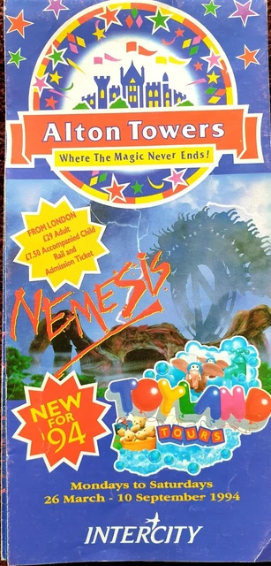 ALTON TOWERS THEME Park Map Guide Leaflet 1995, Vintage, Rare collectors item EUR 58,30 ...