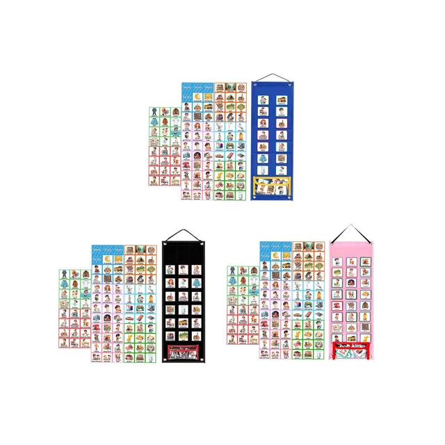 EDUCATIONAL CHARTS KIDS Visual Schedule Good Habits Montessori Toys ...