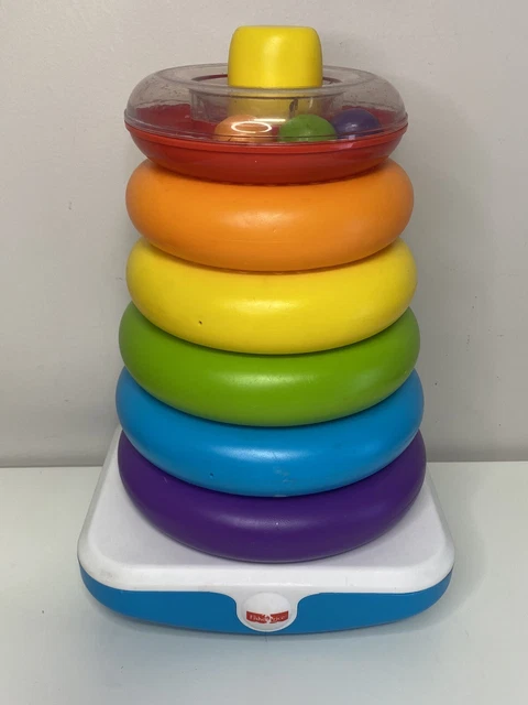 FISHER-PRICE GIANT ROCK-A-STACK, Multi Colors Stacking Rainbow Rings 14 ...