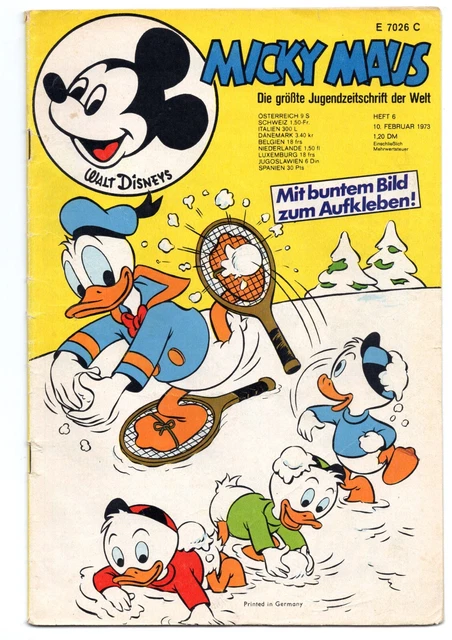 MICKY MAUS NR. 6/1973 ohne Aufklebebild in gutem bis mittlerem Zustand ...