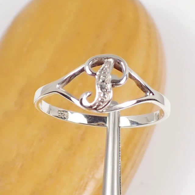 SCRIPT LETTER INITIAL P Dainty Ring Genuine 925 Sterling Silver - R648p ...