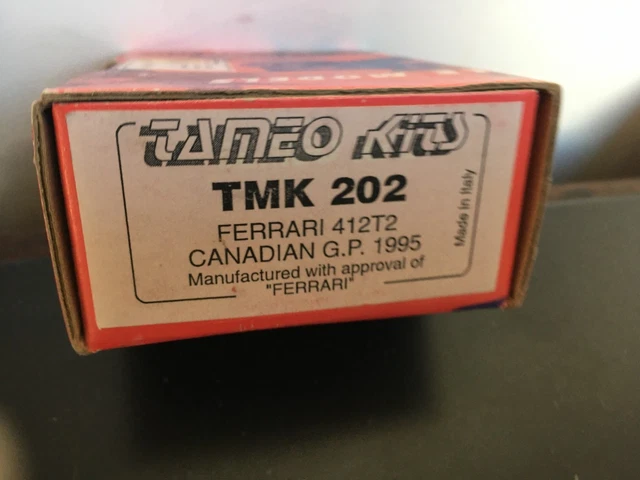 TAMEO KITS TMK 202 Ferrari 412T2 Formula 1 Model 1/43 Canada 1995 Alesi ...