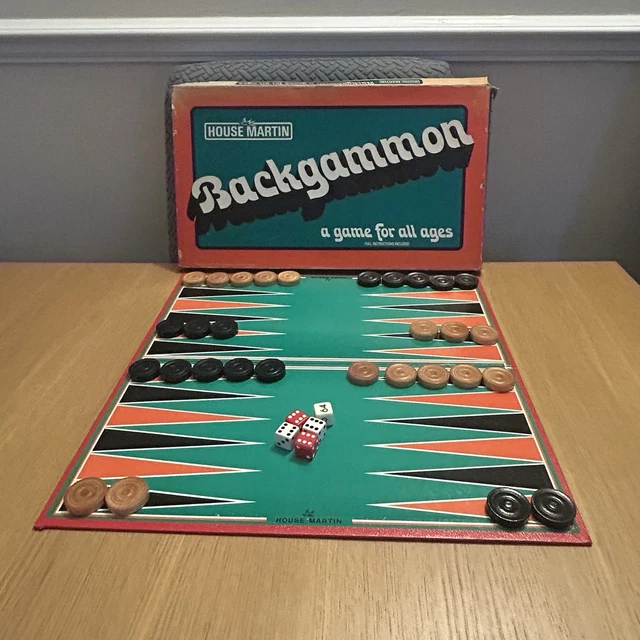 BACKGAMMON BOARD GAME by House Martin 1970s Vintage Traditional Game ...