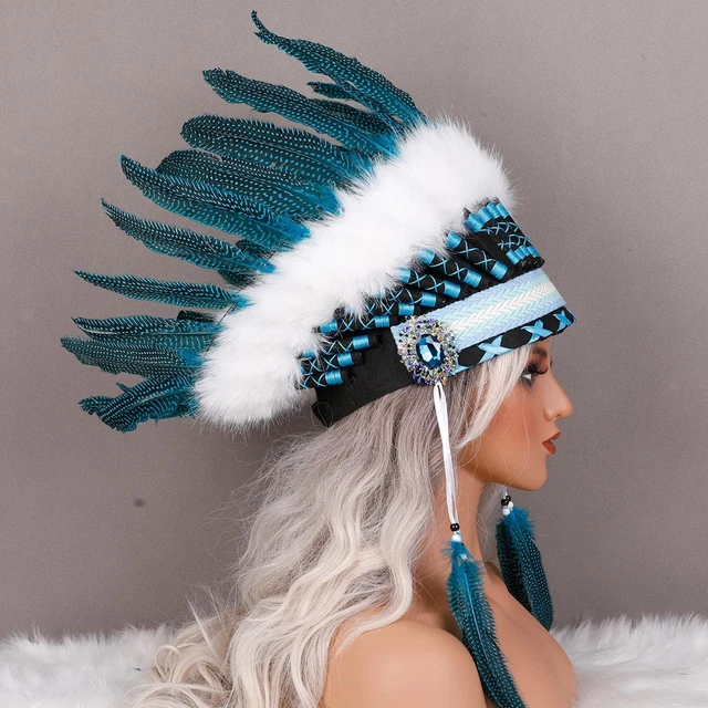FEATHER HEADDRESS FANCY Dress Decorative Headpiece for Stage Cosplay ...