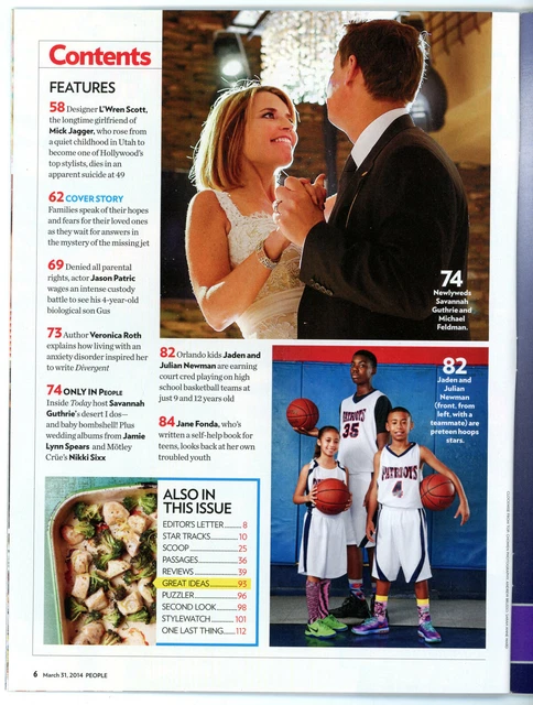 PEOPLE MAGAZINE MARCH 31, 2014 ~ Malaysia Air, L'wren & Mick Jagger ...