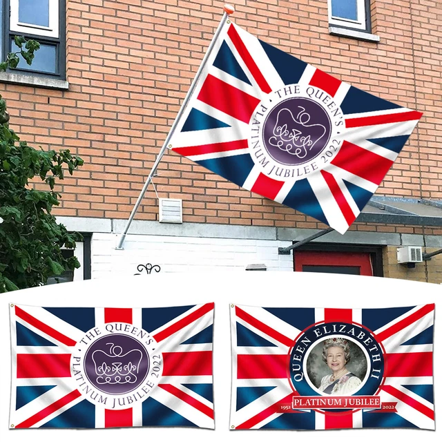 90X150CM LARGE UNION Jack Flag Vivid Color UK National Flags The Queen ...