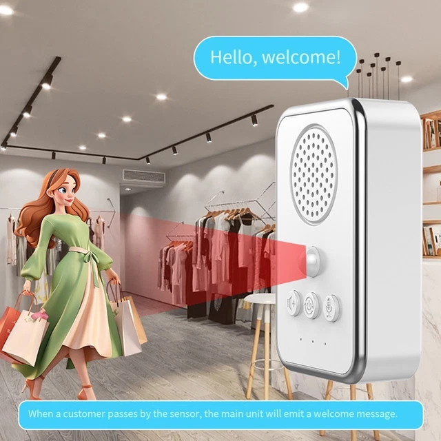 INDUCTION MOTION SENSOR Doorbell with Custom Voice Message for Home ...