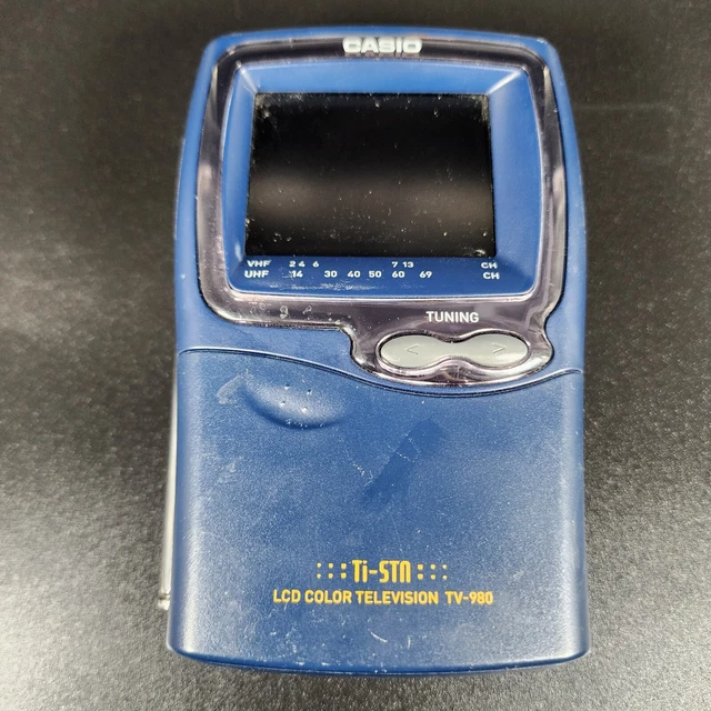 CASIO PORTABLE HANDHELD LCD Color Television Model TV-980B. Powers On ...