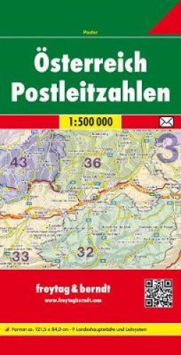 POSTLEITZAHLENKARTE ÖSTERREICH 1 : 500 000. Poster-Karte gefaltet ...