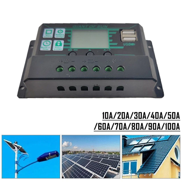 NEUER 10A-100A MPPT Solarpanel Regler Laderegler 12V / 24V Autofokus-Tracking EUR 14,57 ...