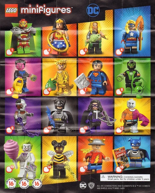 LEGO COLLECTABLE MINIFIGURE DC Series Tick Sheet/Checklist/Leaflet ONLY ...