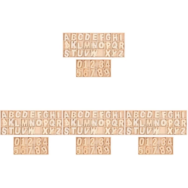 4 PIECES DIY Number Wood Chips Alphabet Cutouts Woodsy Decor £40.98 ...
