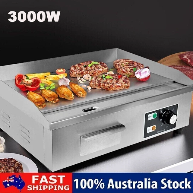 ELECTRIC GRIDDLE GRILL BBQ Hot Plate Commercial Stainless Steel ...