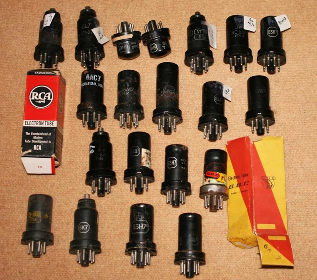 LOTTO VALVOLE PER radio militare 6K7, 6L7, 6SH7, 6AC7, 6AG7, miltary ...