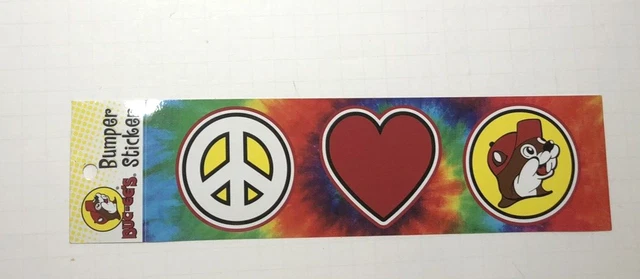 BUC-EE'S BUMPER STICKER Advertising Logo -Peace Love Buc-ee's - Tie-Dye ...
