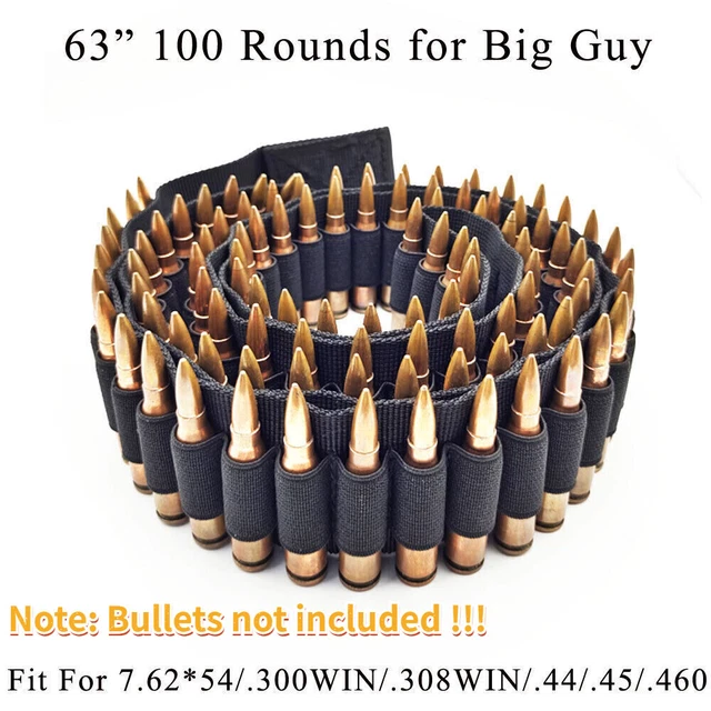 63& 100 ROUND Rifle Bullet Cartridge Ammo Belt For 30-06 .300 .308Win ...
