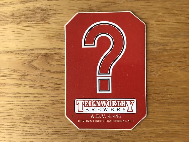 RARE TEIGNWORTHY BREWERY Question Mark Beer Pump Clip £2.49 - PicClick UK