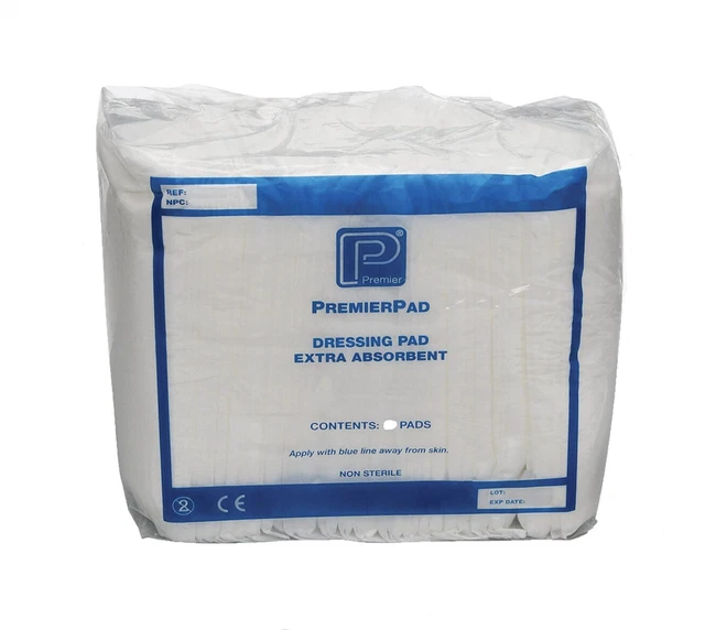 PREMIER PAD DRESSINGS, Non-Sterile, 20cm x 20cm, Pack of 25 £4.95 ...