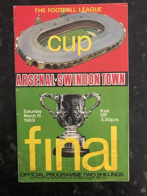 FOOTBALL LEAGUE CUP Final 1969 Arsenal V Swindon Town $8.99 - PicClick AU