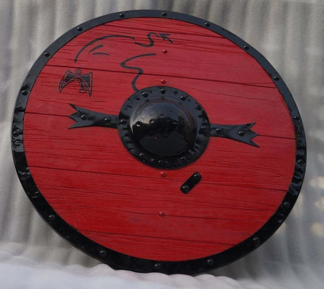 MEDIEVAL RAGNAR LOTHBROK Authentic Viking Shield 24 Inch Round Shield ...