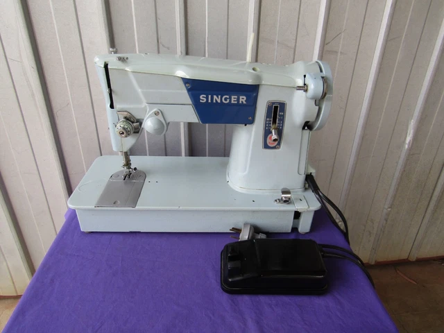 SINGER SEWING MACHINE Straight Stitch Electric Baby Blue 359K Vintage ...