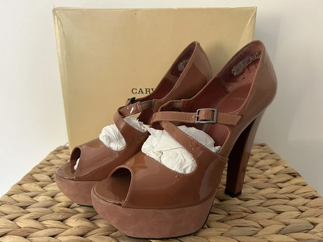 CARVELA RUST PATENT Leather Mary Jane Style High Heels Size 6 £15.00 ...
