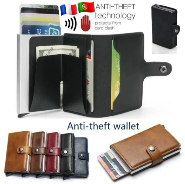 RFID BLOQUANT EN 100% Cuir Porte Feuille Homme Porte Cartes de Crédit d ...