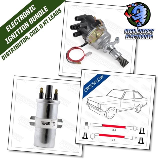 FORD KENT CROSSFLOW Engines Electronic Distributor Viper Coil and 10mm ...
