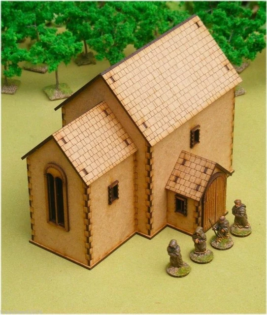 DARK AGE CHURCH 28mm Laser cut MDF scale Building J011 £20.50 - PicClick UK