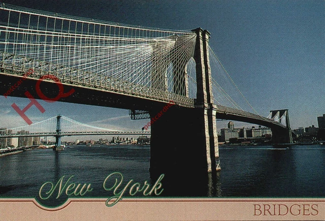 PICTURE POSTCARD__NEW YORK City, Manhattan and Brooklyn Bridges £3.39 ...
