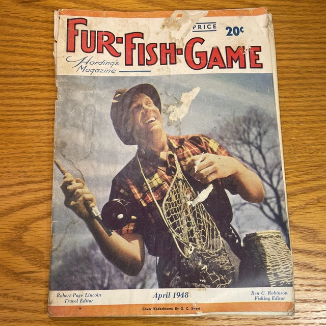 VINTAGE APRIL 1948 Fur-Fish-Game Harding’s Magazine Hunting Fishing ...