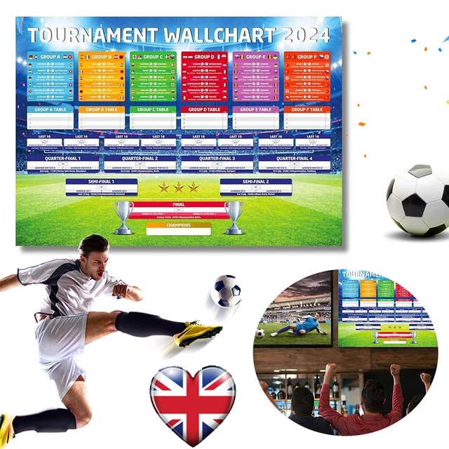 EURO TOURNAMENT WALLCHART 2024 | Various Sizes | Record Every Score ...