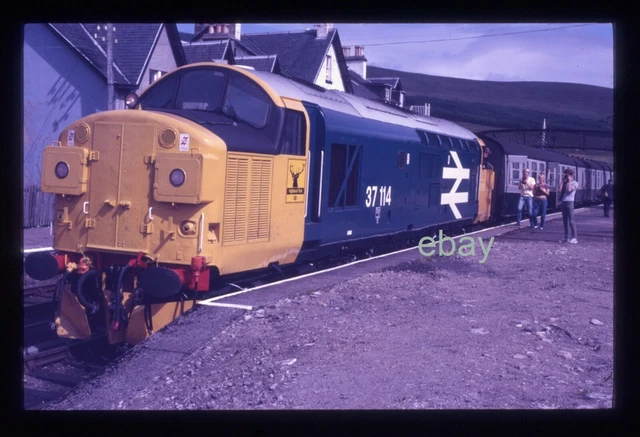 ORIGINAL 35MM SLIDE - Class 37 - 37114 at Achnasheen station, Scotland ...