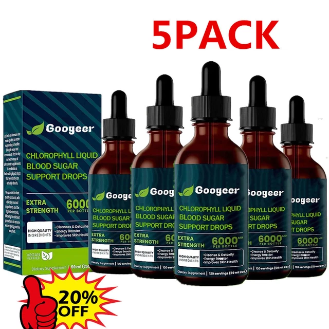 GOOGEER LIQUID CHLOROPHYLL Drops, 5X 2 Fl Oz: £12.38 - PicClick UK