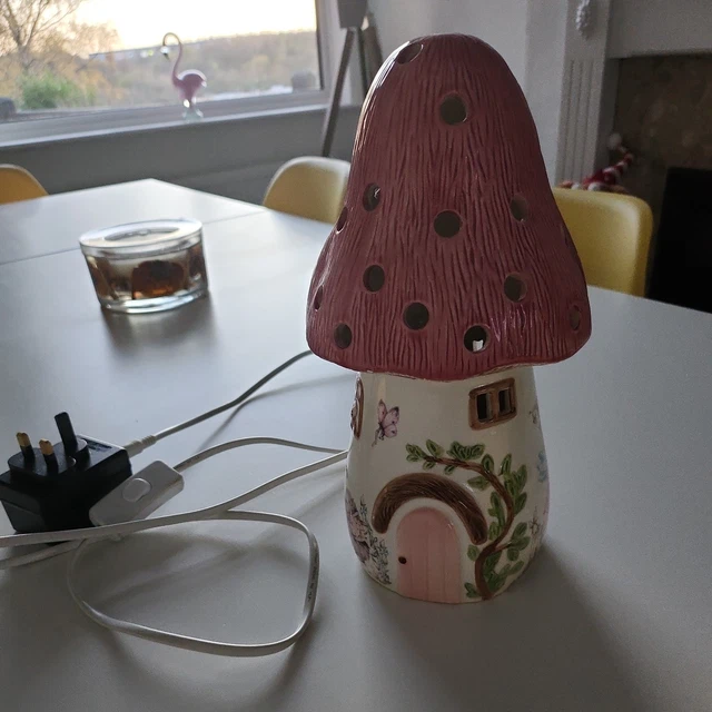 WHITE RABBIT ENGLAND Pink Dewdrop Toadstool Fairy Lamp Night Light £31. ...