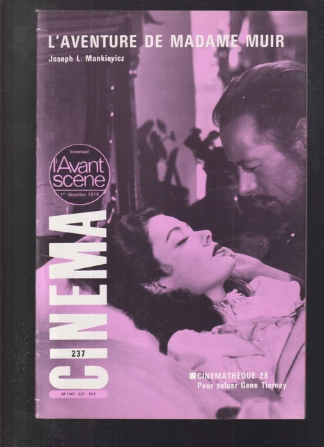 L'AVANT SCENE CINEMA N°237 L'aventure De Madame Muir / Gene Tierney EUR ...