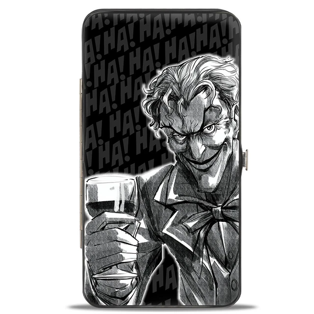 HINGED WALLET JOKER Wine Pose Sketch + THE JOKER Logo/HA! HA! Black ...