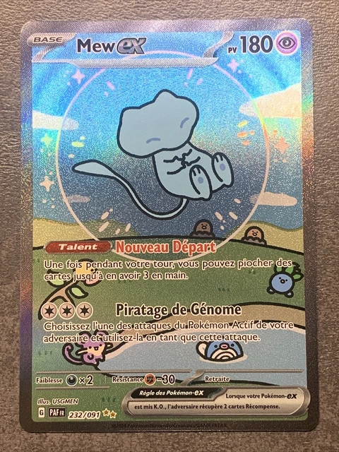 CARTE POKÉMON PAF 232/091 MEW EX Secrète Full Art Alternative Destinées ...