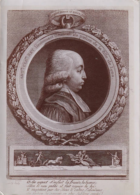 ANTOINE REY LIEUTENANT POLICE VILLE DE LYON PHOTO d' après GRAVURE 17 X ...