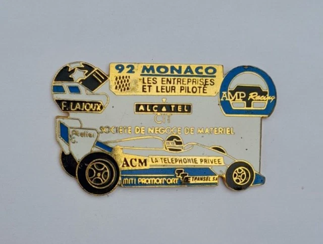 FORMULA 1 / F1 Pin Badge Monaco Grand Prix '92 F. Lajoux Renault Amp ...