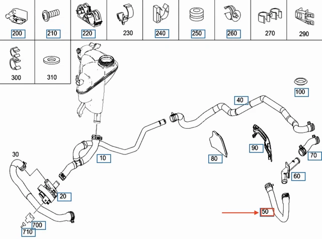 NEW MERCEDES-BENZ R W251 Hot Water Hose A2515003575 Original £48.07 ...