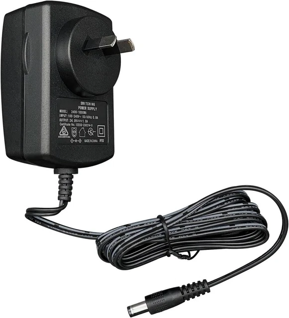 24V 1A 24W 1.8M Long Power Supply Adapter, AC DC Switching Adapter ...