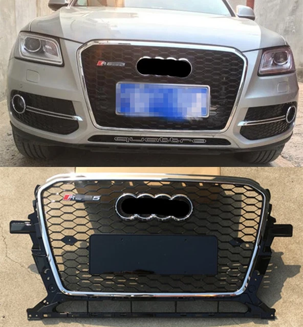 Chrome Front Bumper Honeycomb Grille For Audi Q5 Sq5 2013 2018 Update
